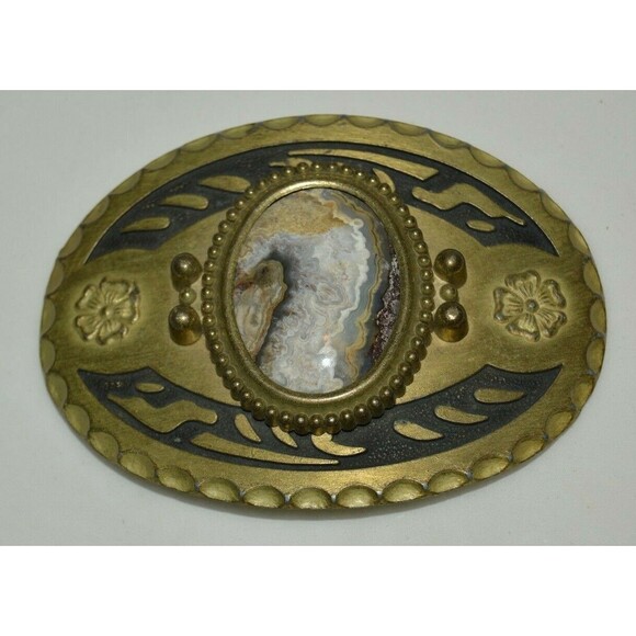 Unbranded | Accessories | Nice Vintage Western Polished Stone Golden ...